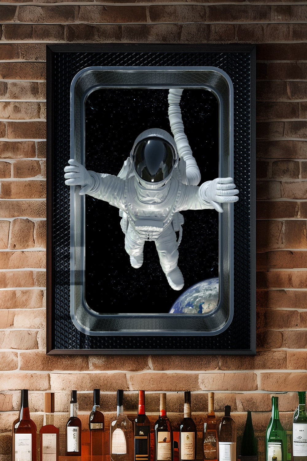 3D Space Wall Decor Framed Print for NASA Enthusiasts Astronaut Design ...