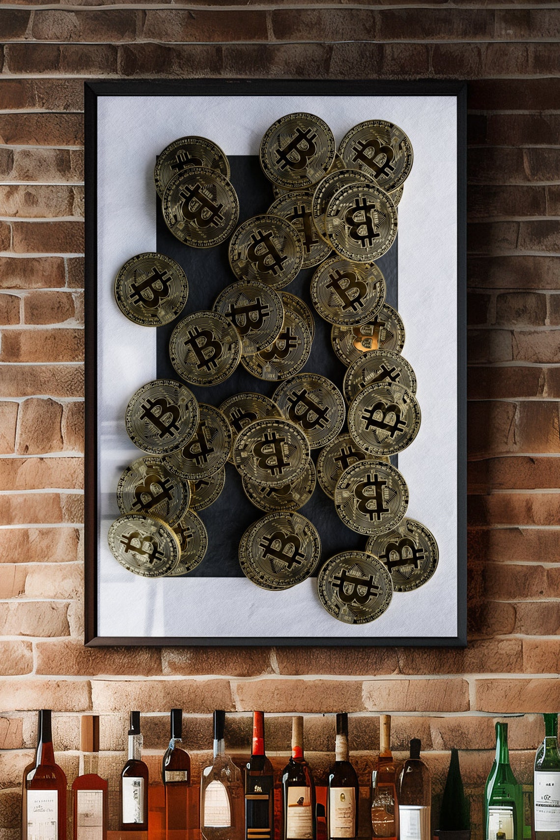 Bitcoin Wall Art Decor Cash Man Cave Interior Wall Art Decor Cash Money ...