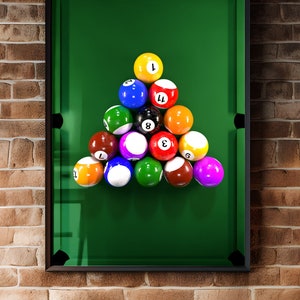 Billiards Wall Art Decor Game Art for Man Cave Interior Wall Art Decor ...