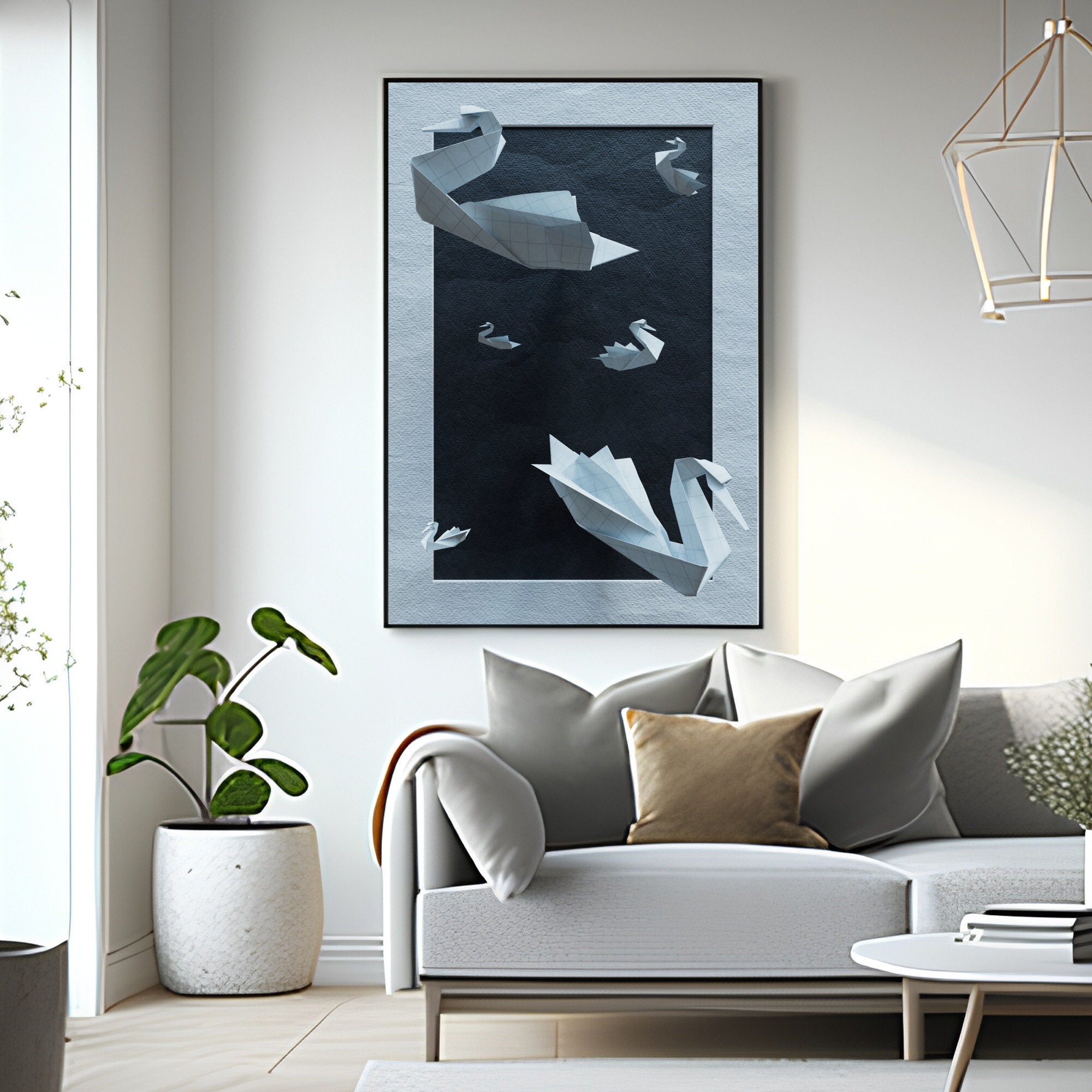 Paper Craft Print Origami Wall Art Paper Craft Poster Modern - Etsy