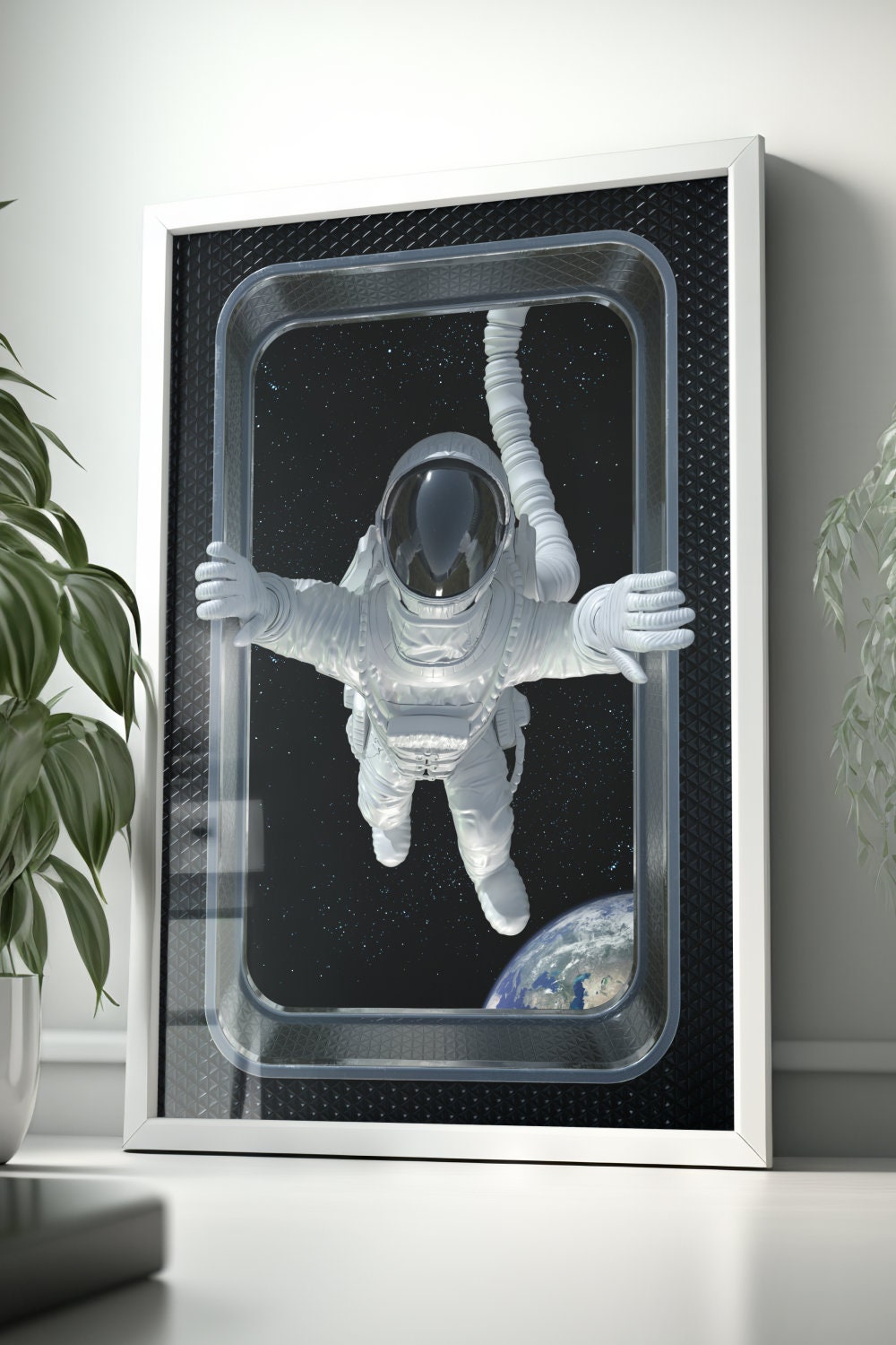 3D Space Wall Decor Framed Print for NASA Enthusiasts Astronaut Design ...