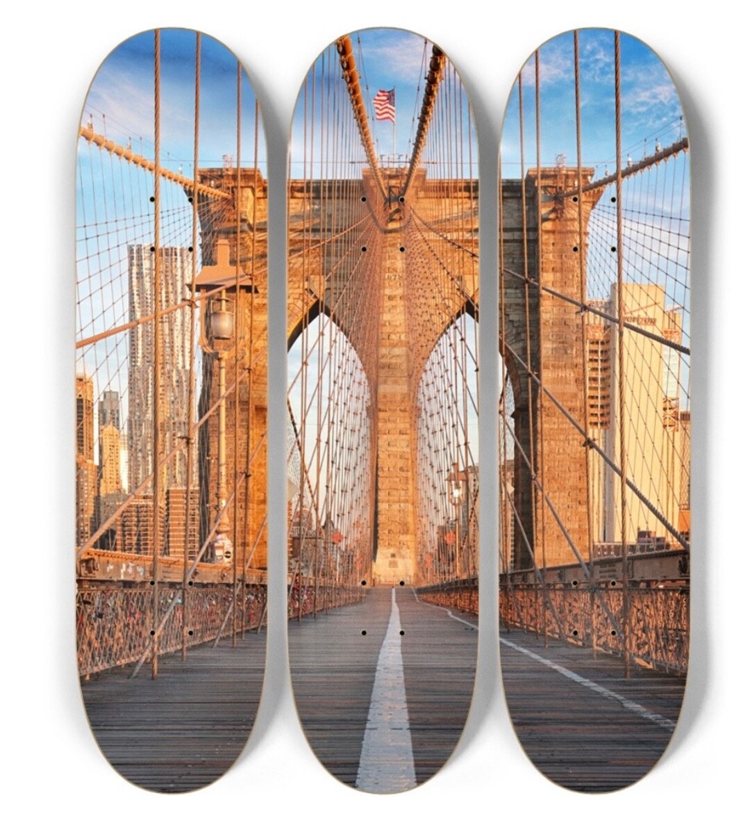 232 Skateboards Custom Brooklyn Bridge Triptych Three - Etsy