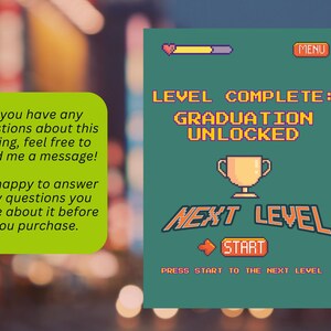 Level Complete Graduation Card, Gamer Style Grad Card, Funny Digital ...