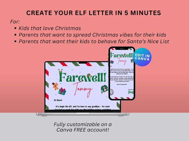 Personalized 'goodbye' Elf Letter for Kids - Heartwarming Christmas ...