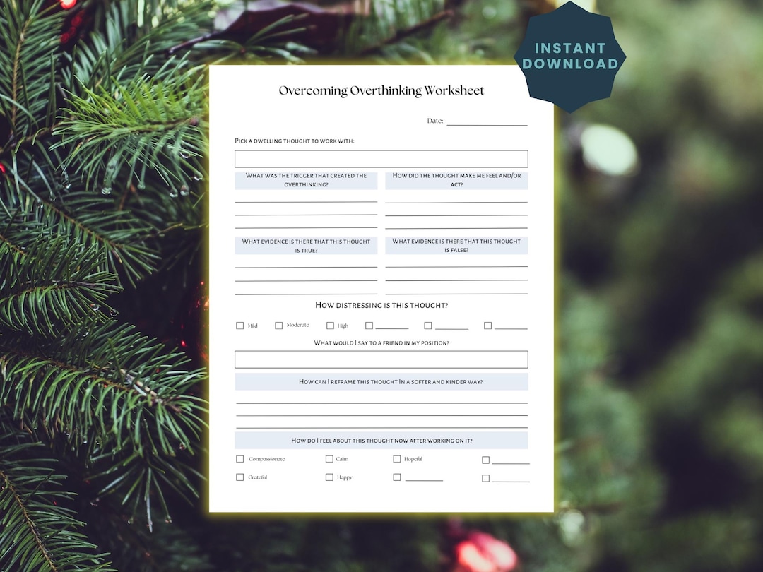 Anxiety Printable Worksheet Stop Overthinking PDF Mental Health Journal ...