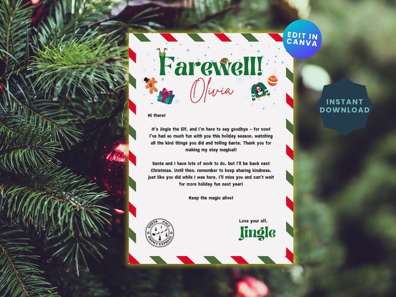 Personalized 'goodbye' Elf Letter for Kids Heartwarming Christmas ...