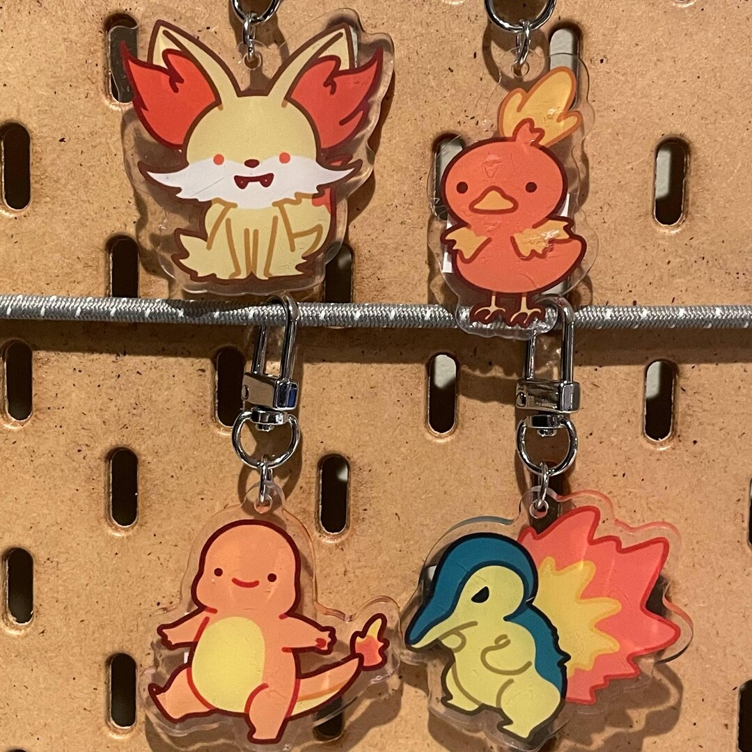 Pokemon Fire Type Acrylic Keychains. Fennekin, Torchic, Charmander ...