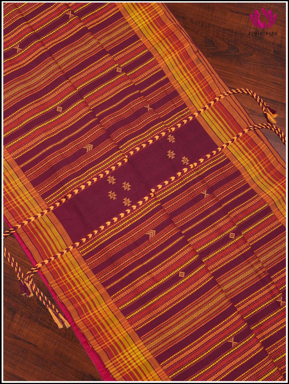 Bhujodi/ Kala Cotton Handloom Saree in Maroon - Etsy