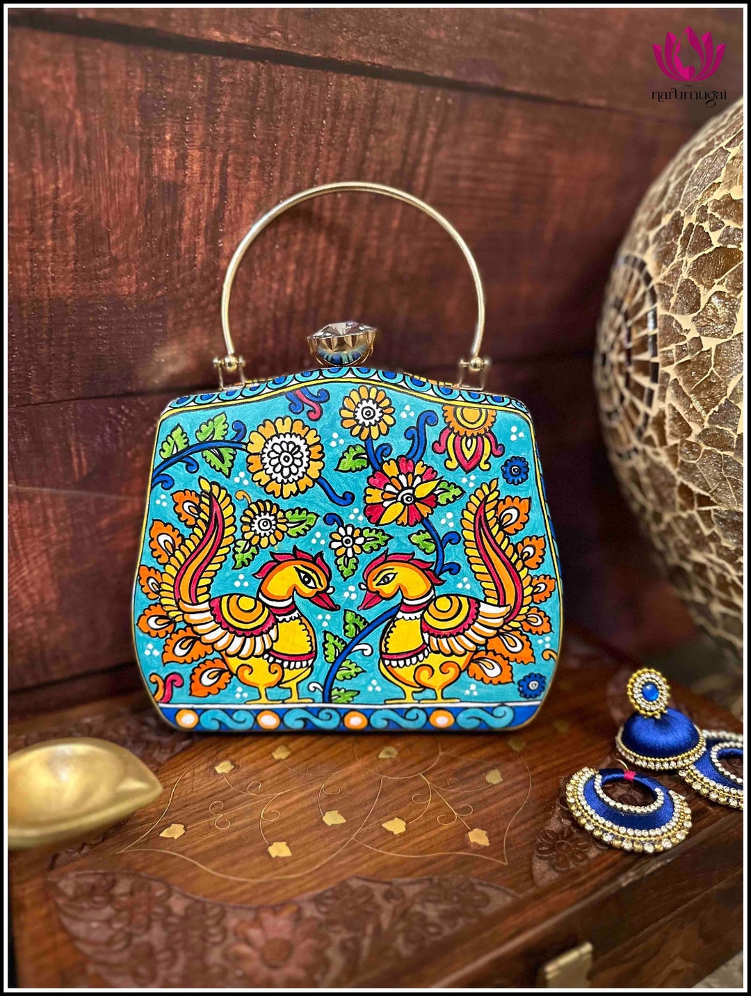 Handpainted Clutch in Vibrant Color Combo - Etsy