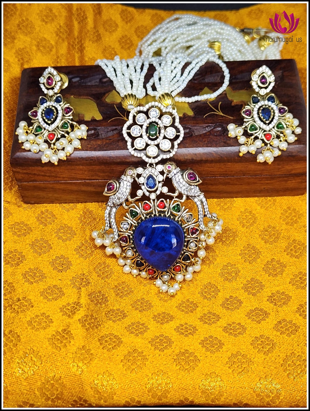 Victorian Jewelry Set With Small White Bead Chain - Etsy