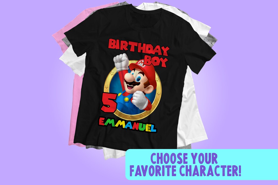 Mario Family Shirts, Custom Birthday Shirt, Personalized Mario Birthday ...