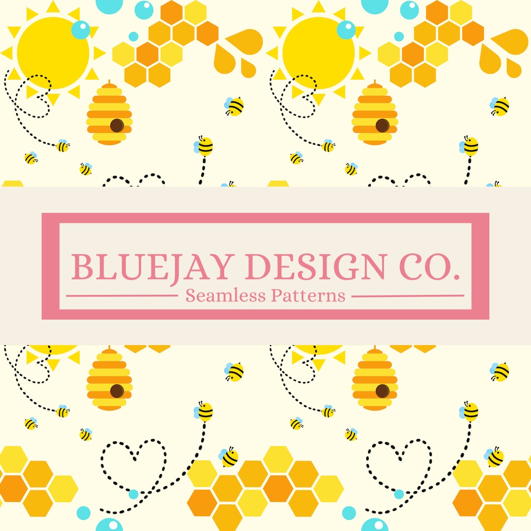 Honey Bee Seamless Pattern - Etsy