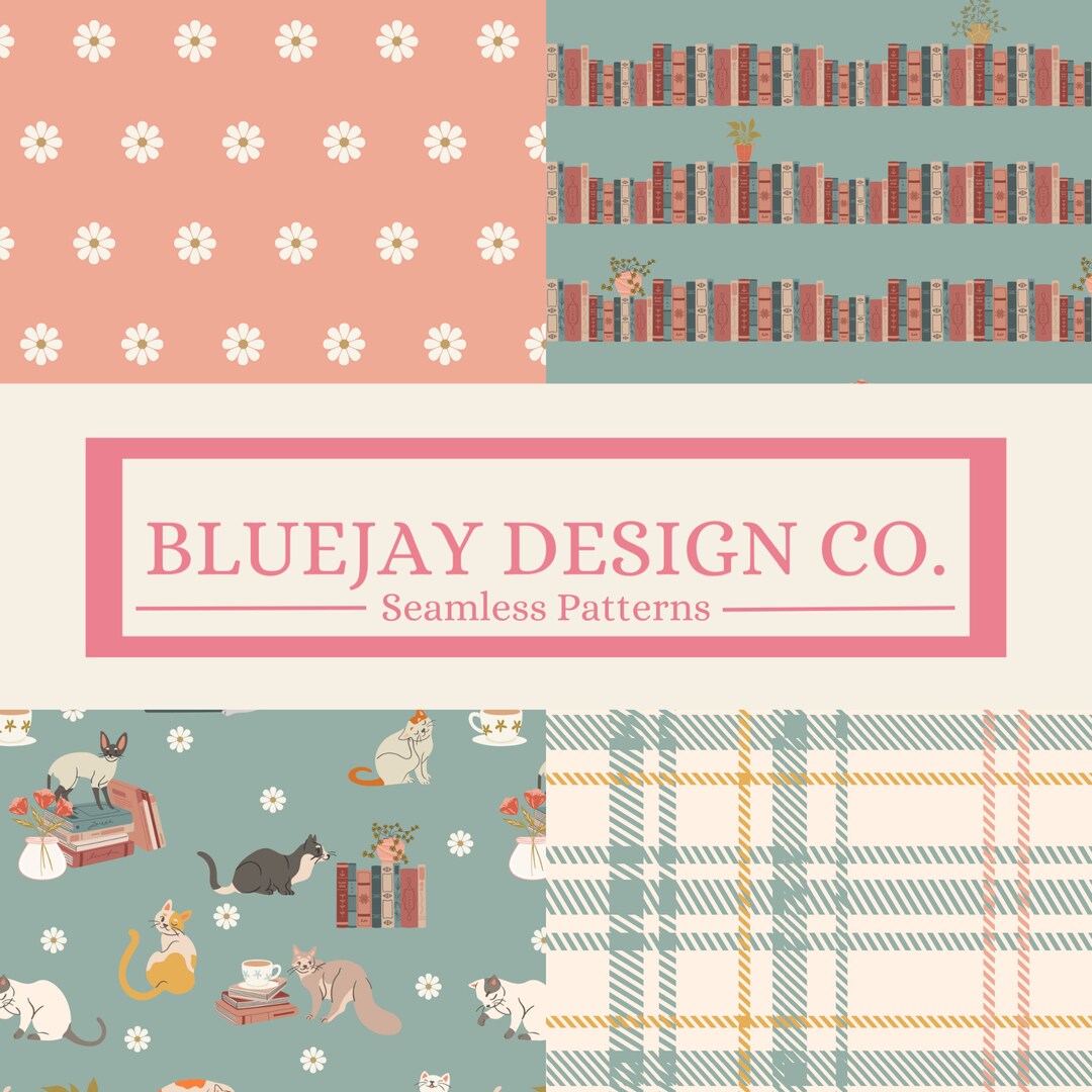 Cottagecore Seamless Pattern 4 Pack - Etsy