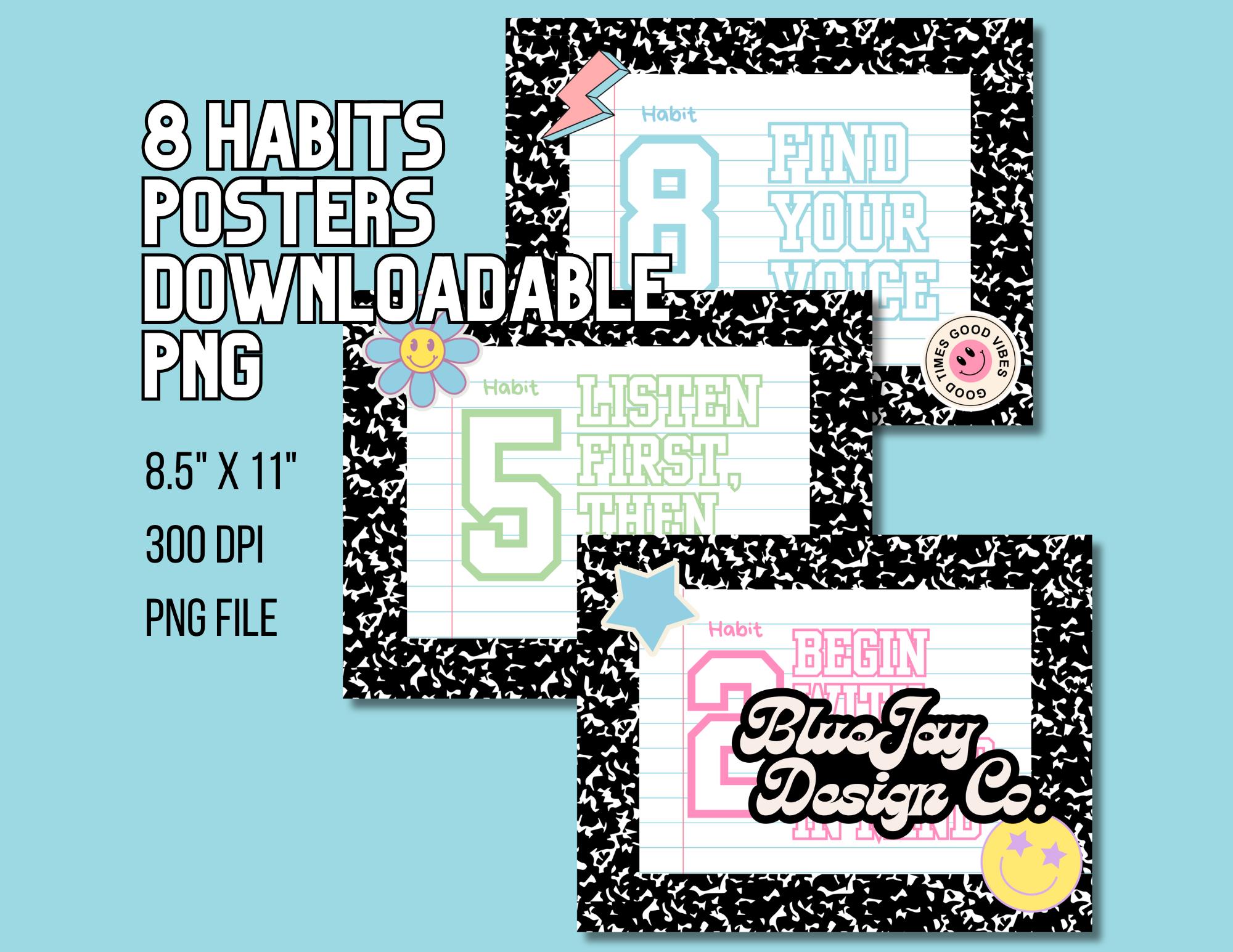 8 Habits Poster Png, 7 Habits Poster Png, Leader in Me Poster, Seven ...