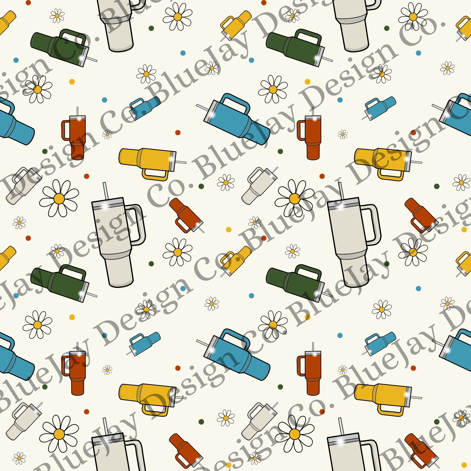 Stanley Cup Inspired Seamless Pattern, Insulated Tumbler Pattern - Etsy
