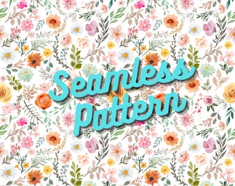 Spring Flowers Digital Paper Pack. Printable Floral Seamless - Etsy