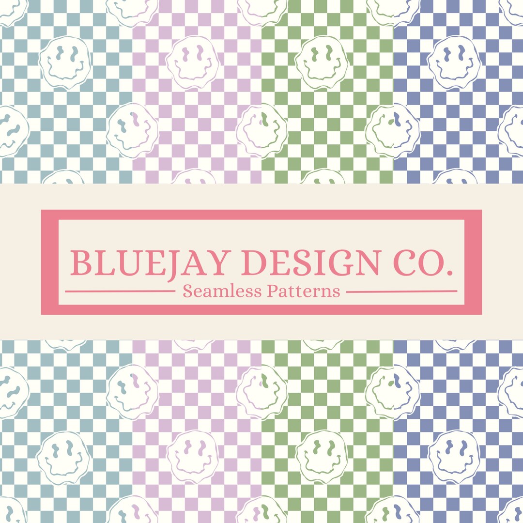 Smiley Checker Seamless Pattern Pack - Etsy