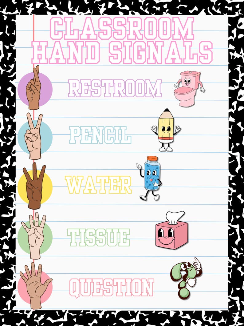 Classroom Hand Signal Png, Classroom Expectations Poster, Classroom ...