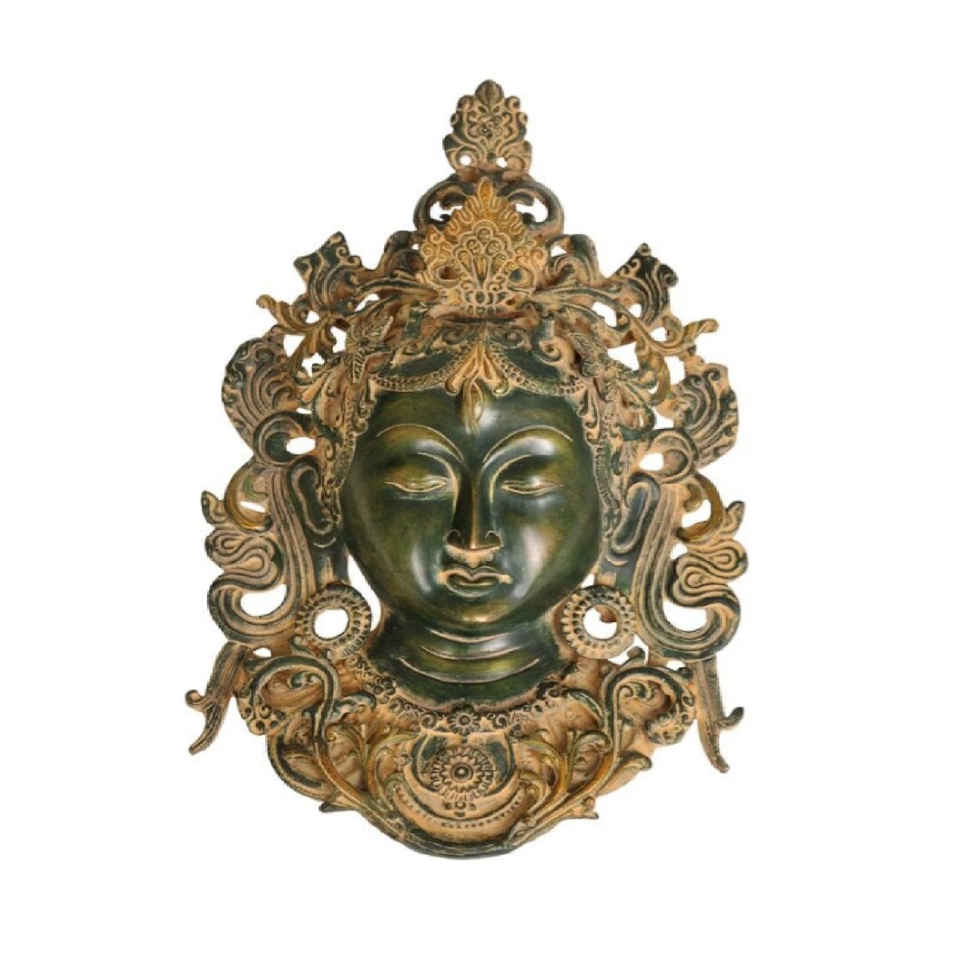 Tibetan Buddhist Wall Hanging Tara Mask in Brass Handmade Made in India ...