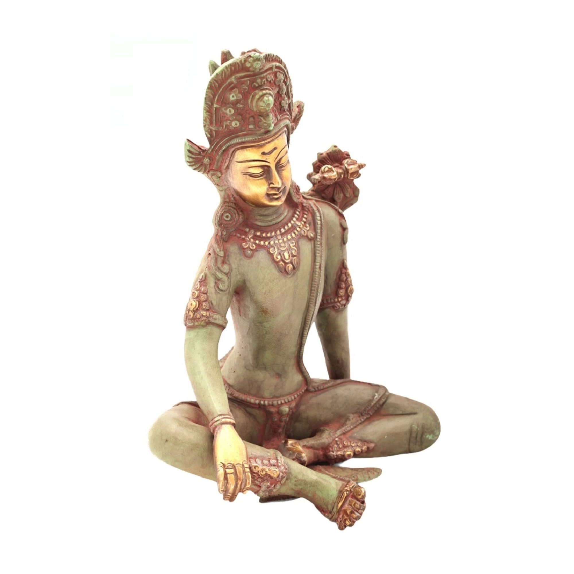 Seated Indra, the Head Lowered Handmade Brass Lord Indra Statue Indra ...