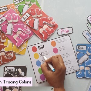 Winter Preschool Curriculum, Color Matching Activity, Snowman Dress Up ...