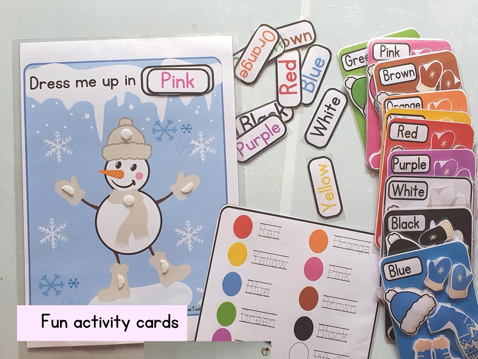 Winter Preschool Curriculum, Color Matching Activity, Snowman Dress Up ...