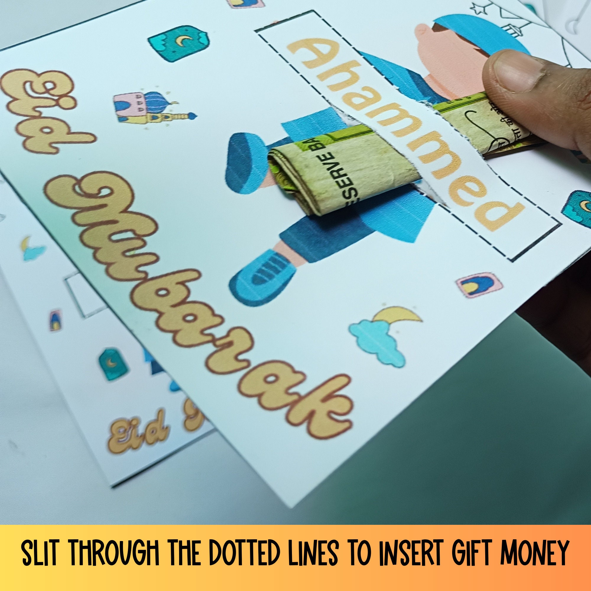 Ramadan Eid Money Gift Cards for Kids, Editable,personalized Eid Money ...