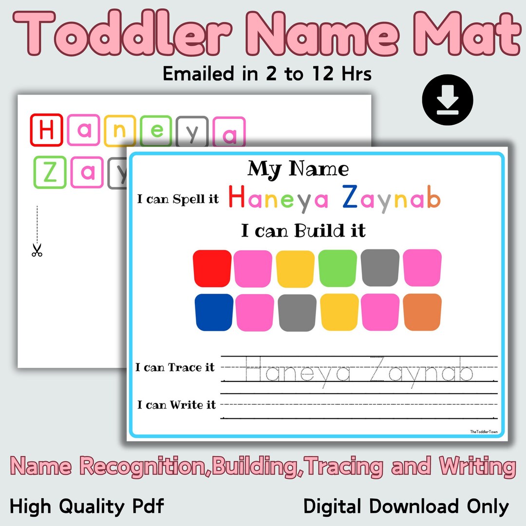 Custom Name Tracing, Name Builder, I Can Spell My Name Puzzle for ...