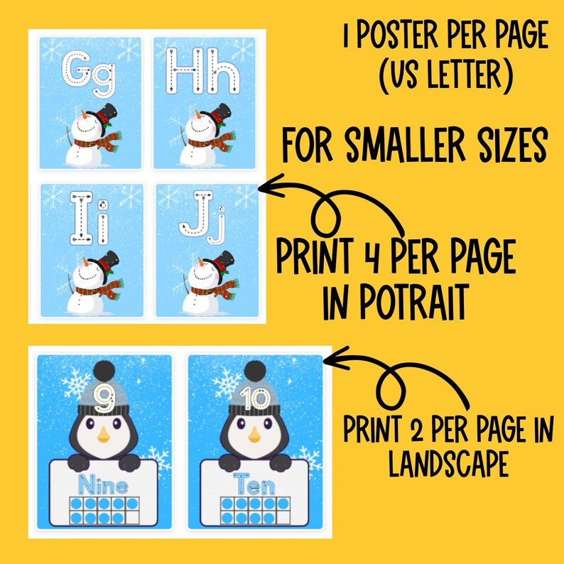 Winter Classroom Poster for Preschool, Alphabet Poster,preschool ...