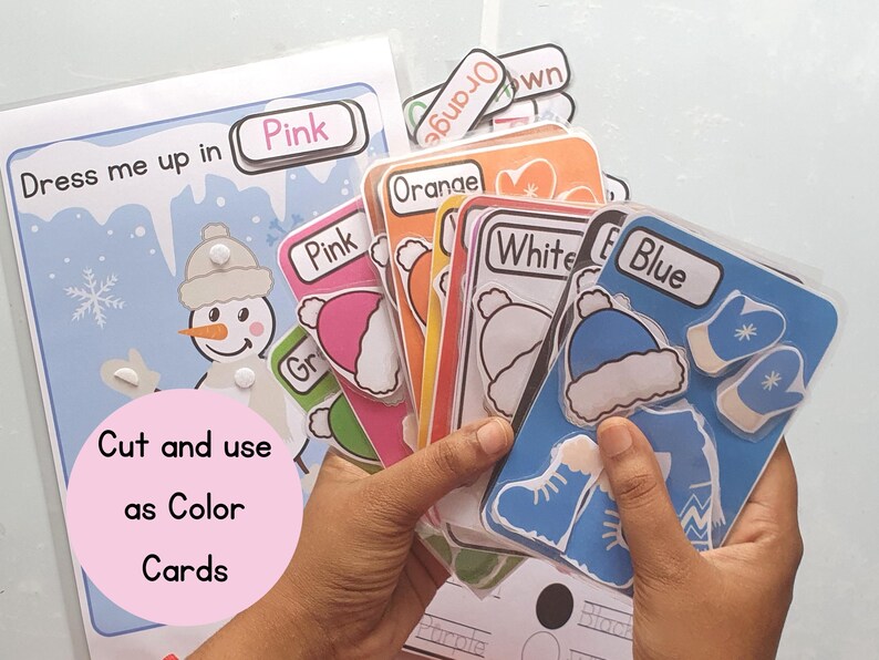 Winter Preschool Curriculum, Color Matching Activity, Snowman Dress Up ...