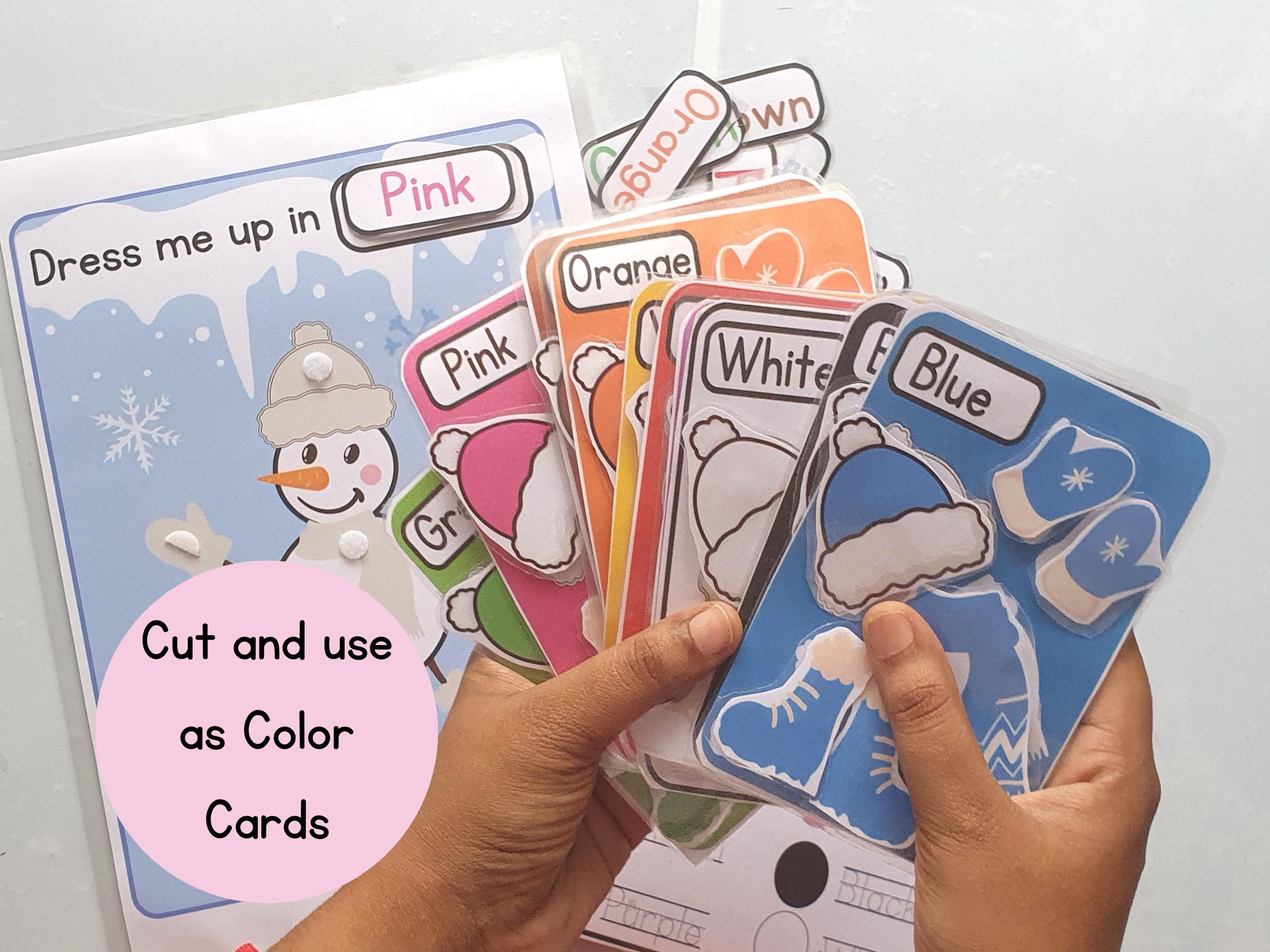 Winter Preschool Curriculum, Color Matching Activity, Snowman Dress Up ...