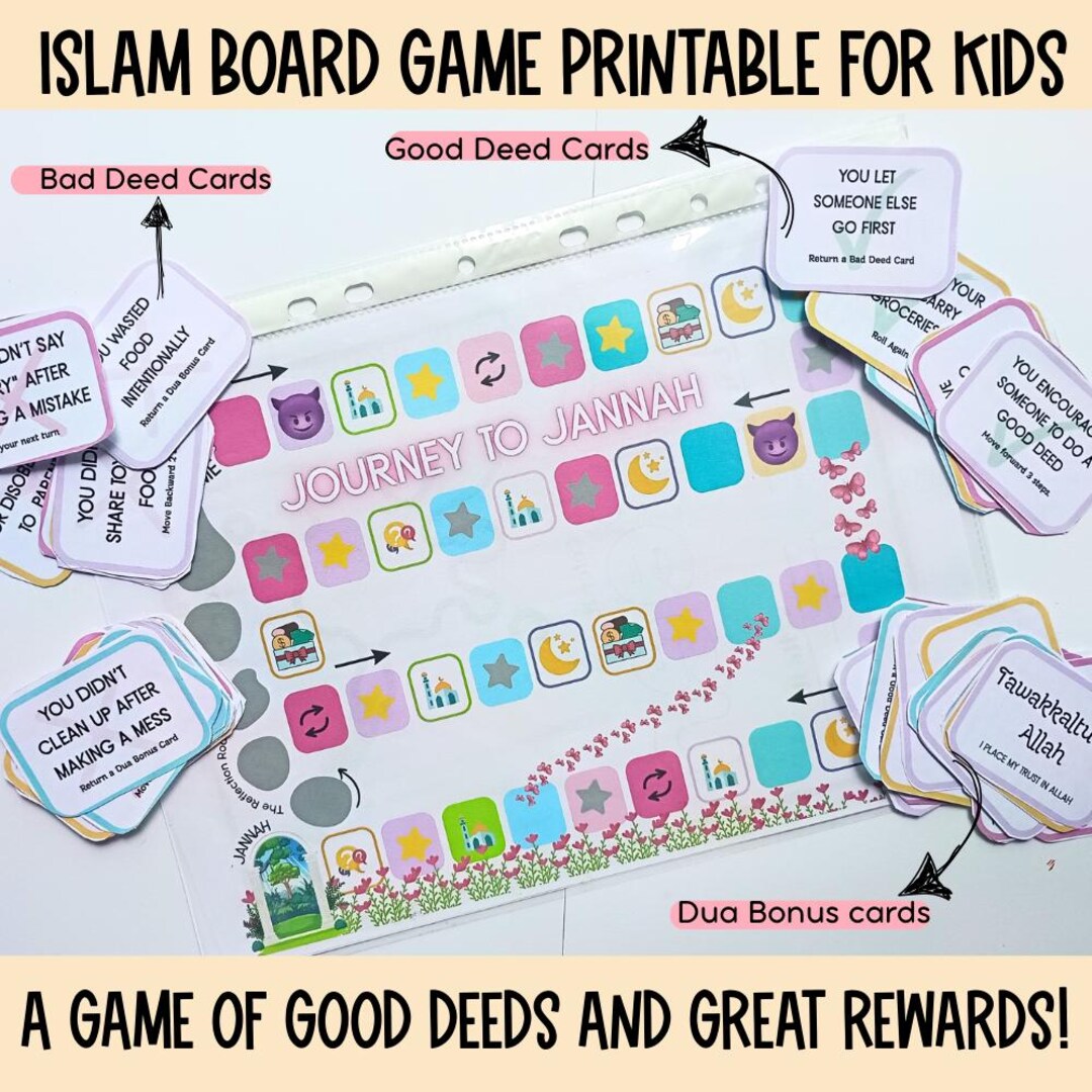 Islamic Kids Board Game Printable, Muslim Homeschool Resources, Kids ...
