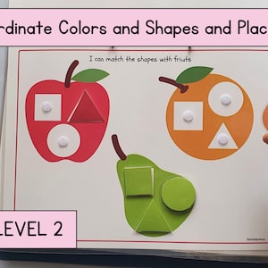 Colors and Shapes Matching Activity, Toddler Busy Book Worksheets ...