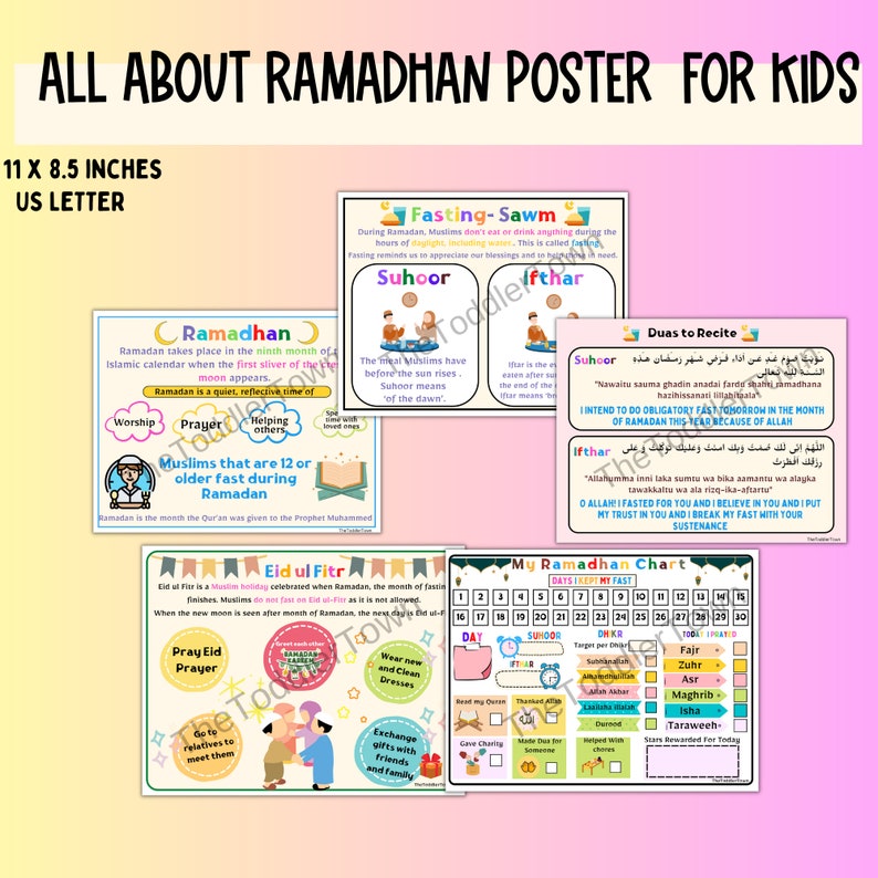 Ramadan Tracker for Kids, Ramadan Activities for Preschool.islamic ...