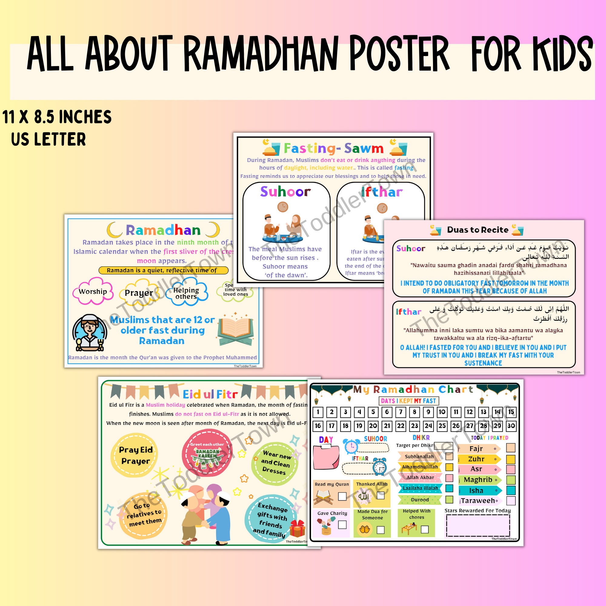 Ramadan Tracker for Kids, Ramadan Activities for Preschool.islamic ...