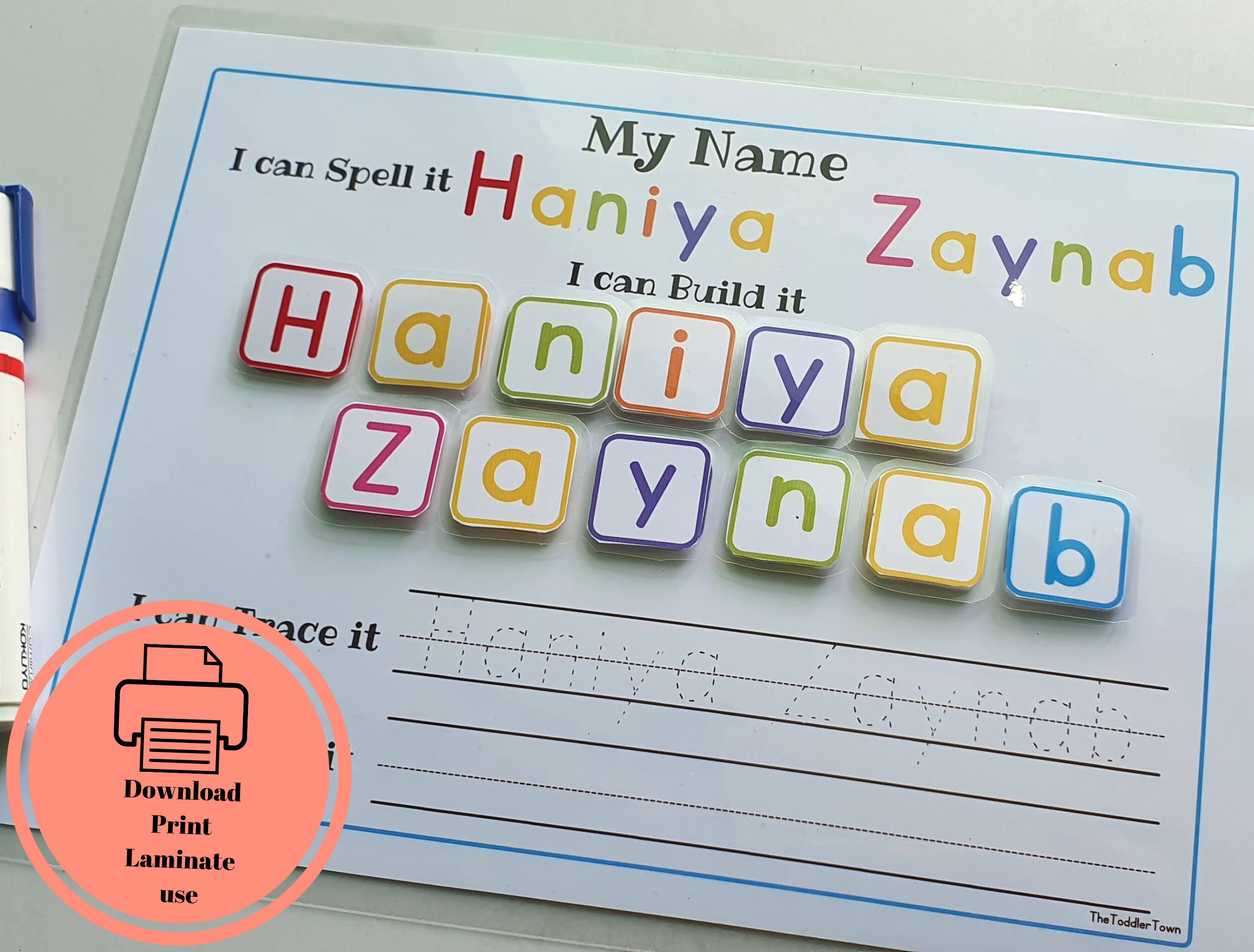 Custom Name Tracing, Name Builder, I Can Spell My Name Puzzle for ...
