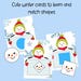 Snowman Shape Matching Cards,preschool Curriculum, Preschool Winter ...