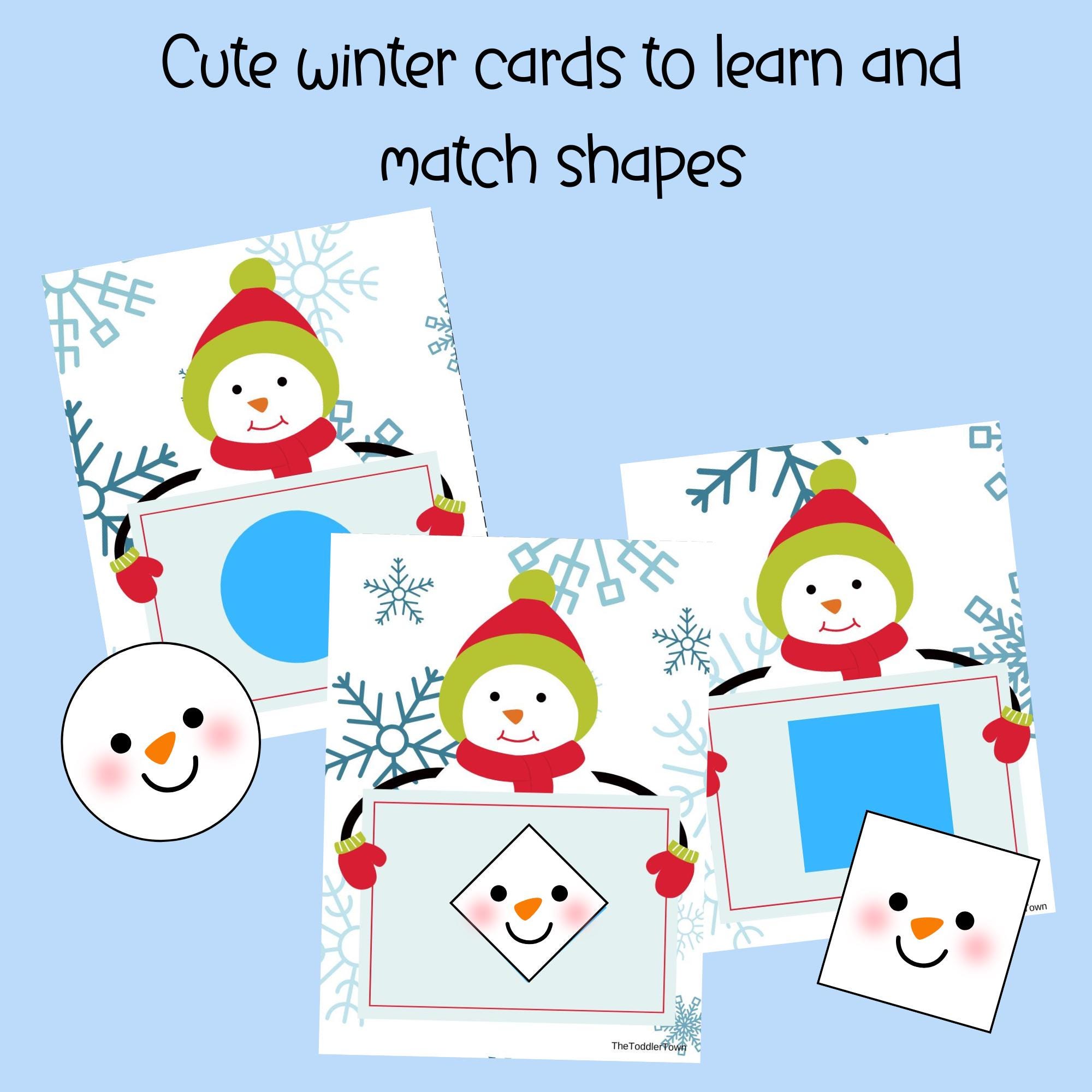 Snowman Shape Matching Cards,preschool Curriculum, Preschool Winter ...