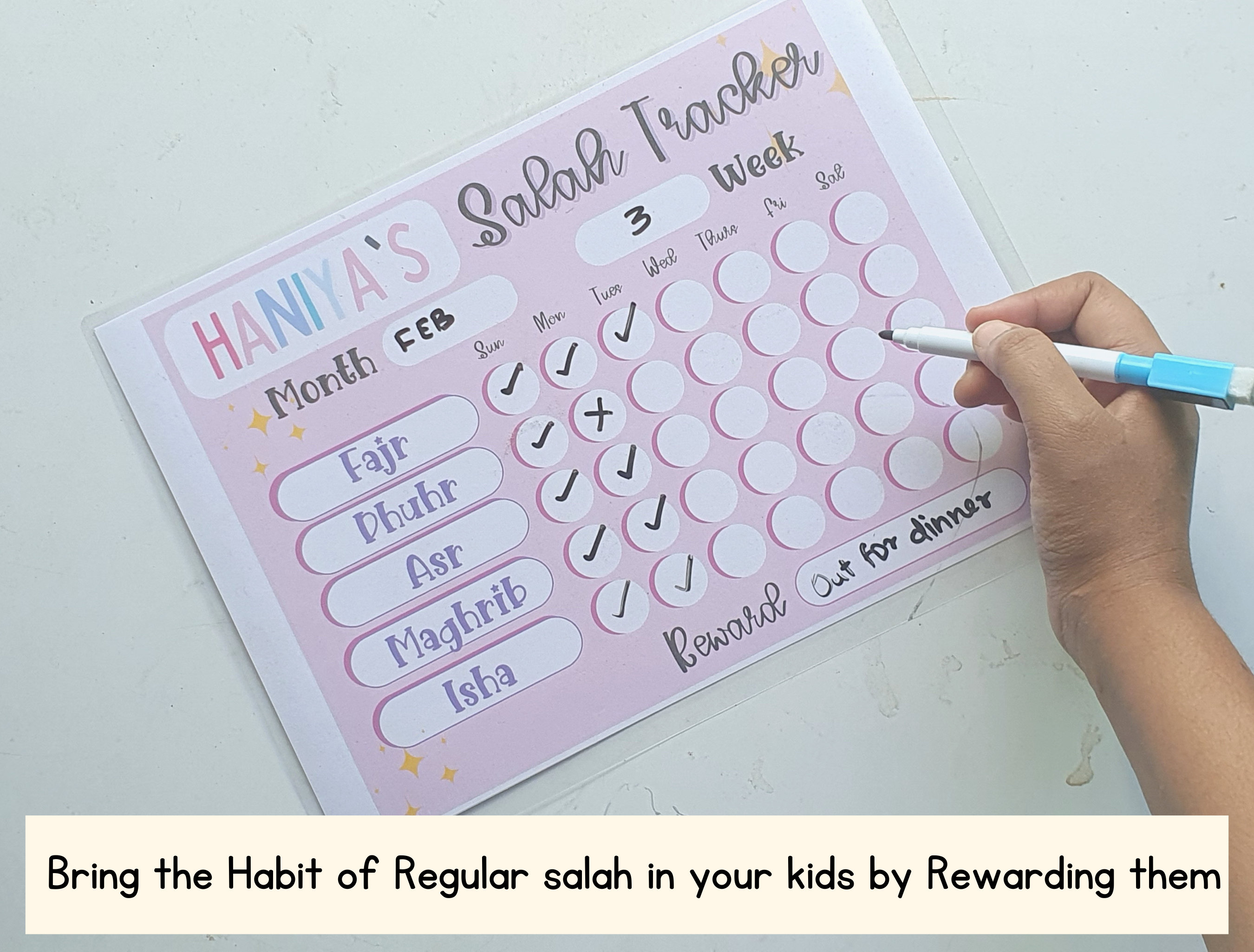 Printable Personalized Prayer Chart - Salah Chart - Namaz Chart ...