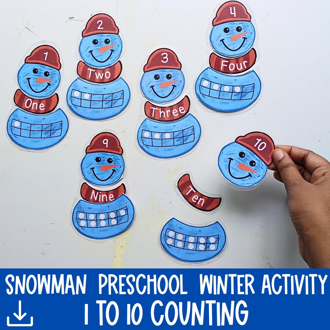 Number Match,winter Preschool Counting Activity,kindergarten Math ...