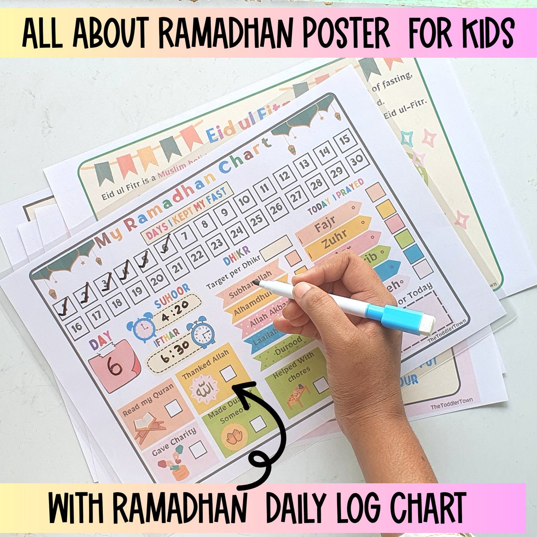 Ramadan Tracker for Kids, Ramadan Activities for Preschool.islamic ...