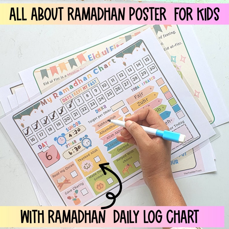 Ramadan Tracker for Kids, Ramadan Activities for Preschool.islamic ...