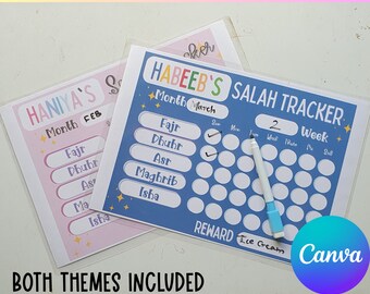 Muslim Prayer Chart - Salah Chart - Namaz Chart - Prayer Tracker ...