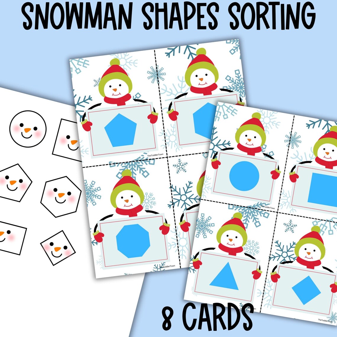 Snowman Shape Matching Cards,preschool Curriculum, Preschool Winter ...