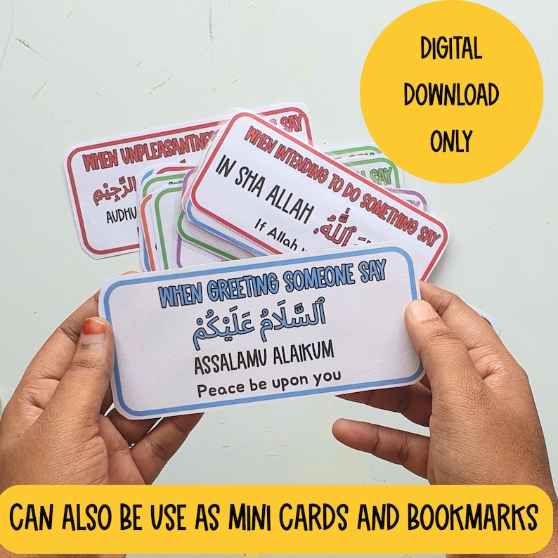 Dua Cards Printable for Kids, Islamic Printable, Daily Duas for Kids ...