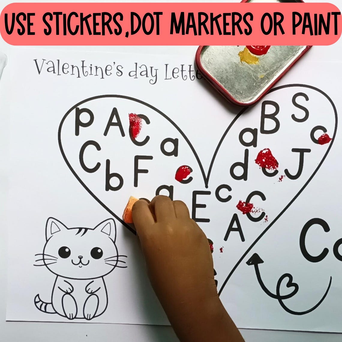 Preschool Valentine Worksheets Letter Hunt,valentine's Day Preschool ...