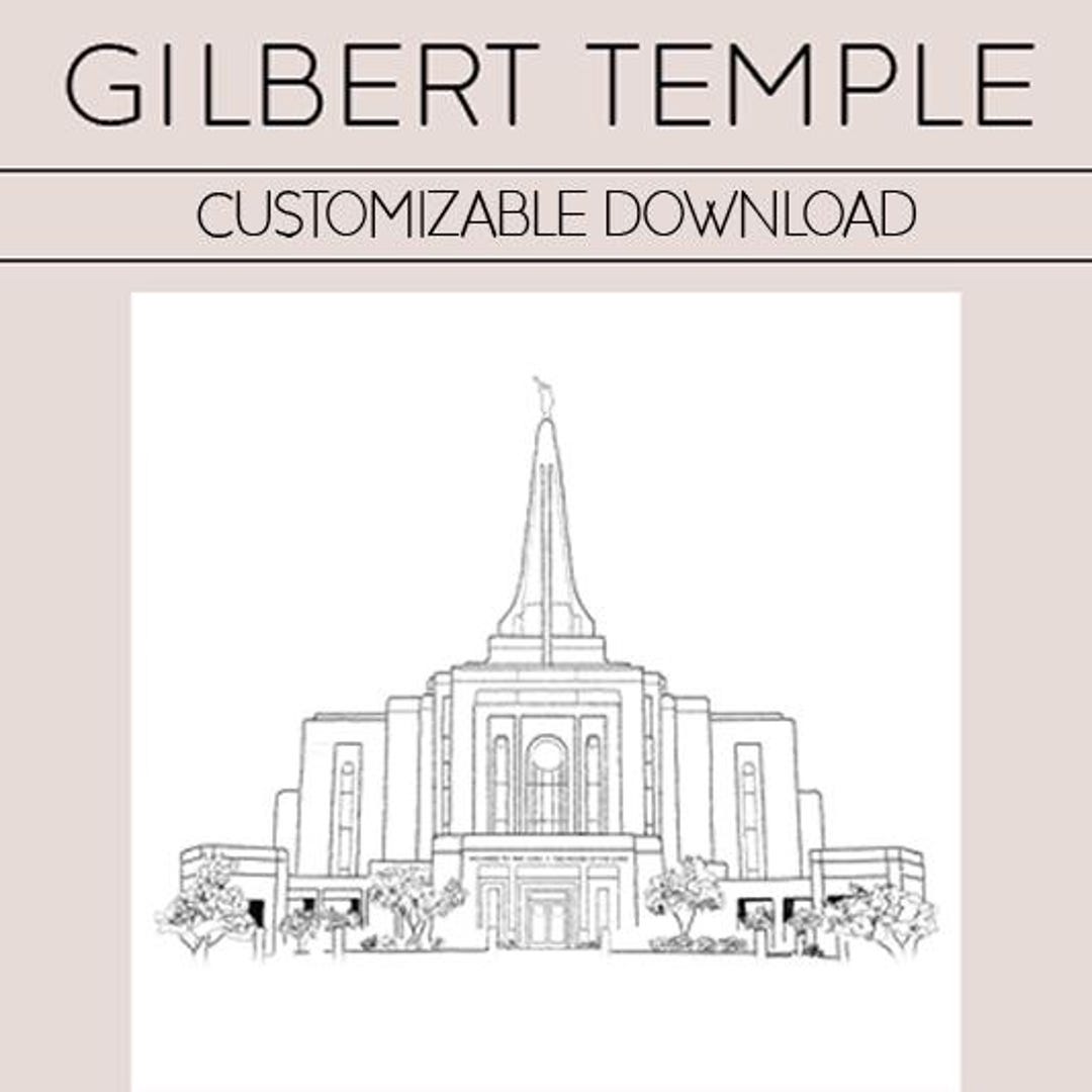 Gilbert Temple Drawing *CUSTOMIZABLE* - Etsy