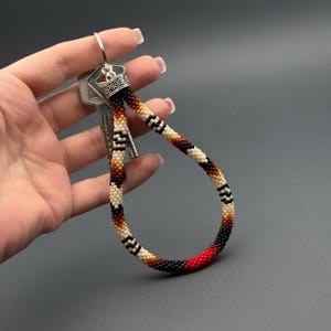 Handmade Beaded Wristlet Keychain: Native American Inspired Key Holder ...