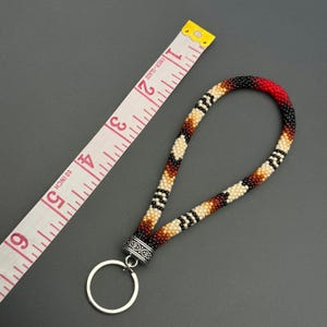 Handmade Beaded Wristlet Keychain: Native American Inspired Key Holder ...