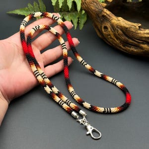 Native American-inspired Beaded Lanyard: Glass Bead ID Badge Holder - Etsy